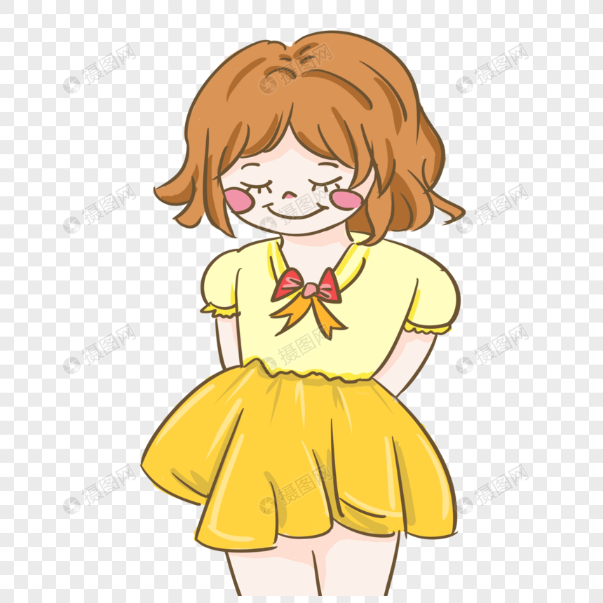 可爱卡通小女孩元素素材下载 正版素材401180004 摄图网