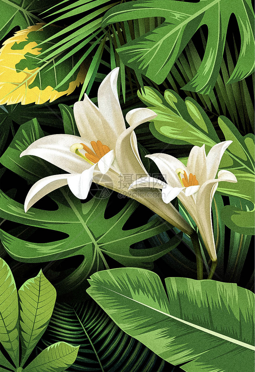 花卉植物手机壁纸模板素材-正版图片400207689-摄图网