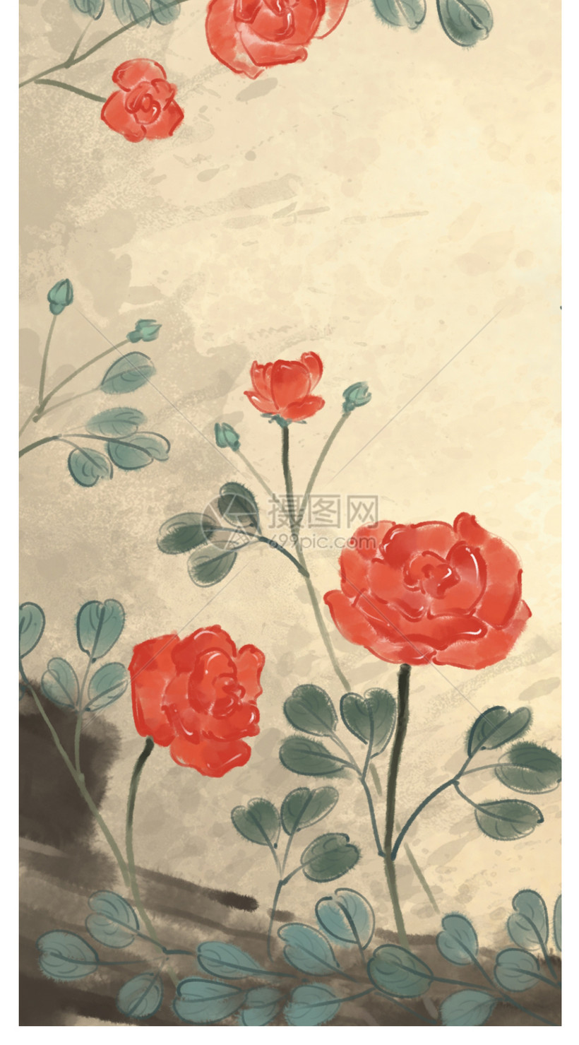 花卉手机壁纸模板素材-正版图片400260825-摄图网