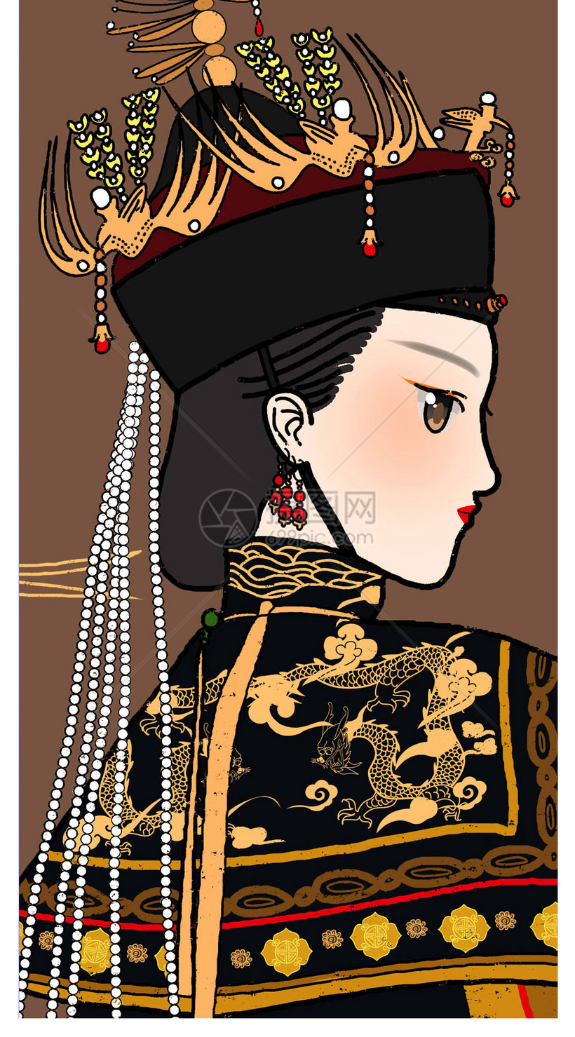 古装宫廷女子手机壁纸模板素材-正版图片400506659-摄图网