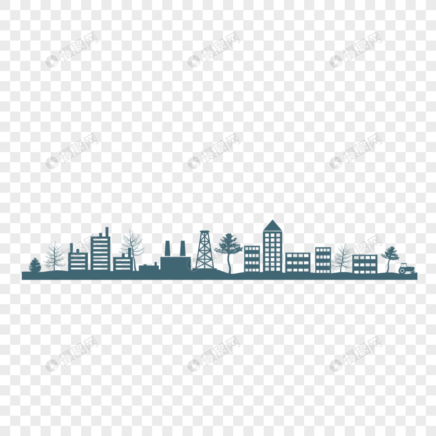 城市剪影元素素材下载-正版素材400179140-摄图网