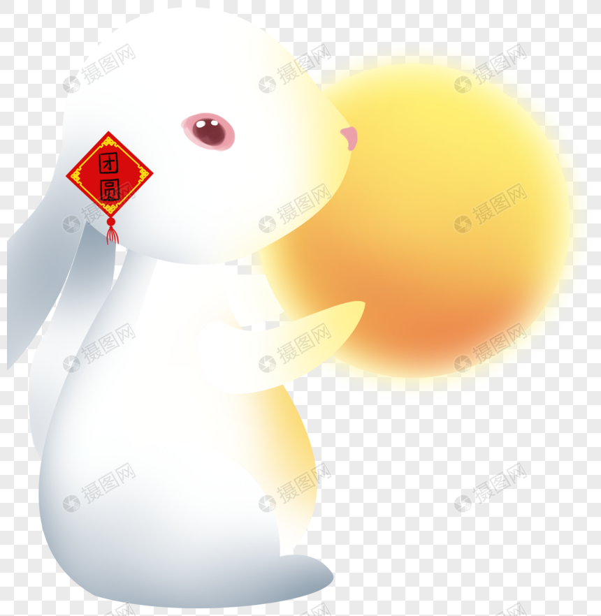 兔子与月亮元素素材下载-正版素材400437411-摄图网