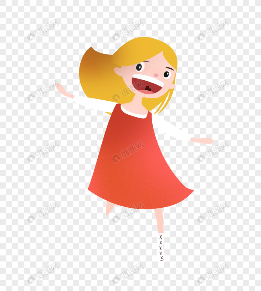 卡通小女孩元素素材下载-正版素材400645779-摄图网
