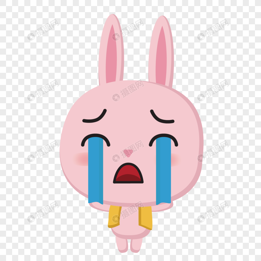 伤心大哭的小兔子元素素材下载-正版素材400965621-摄图网