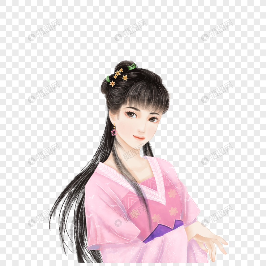 古风美女元素素材下载-正版素材400985298-摄图网