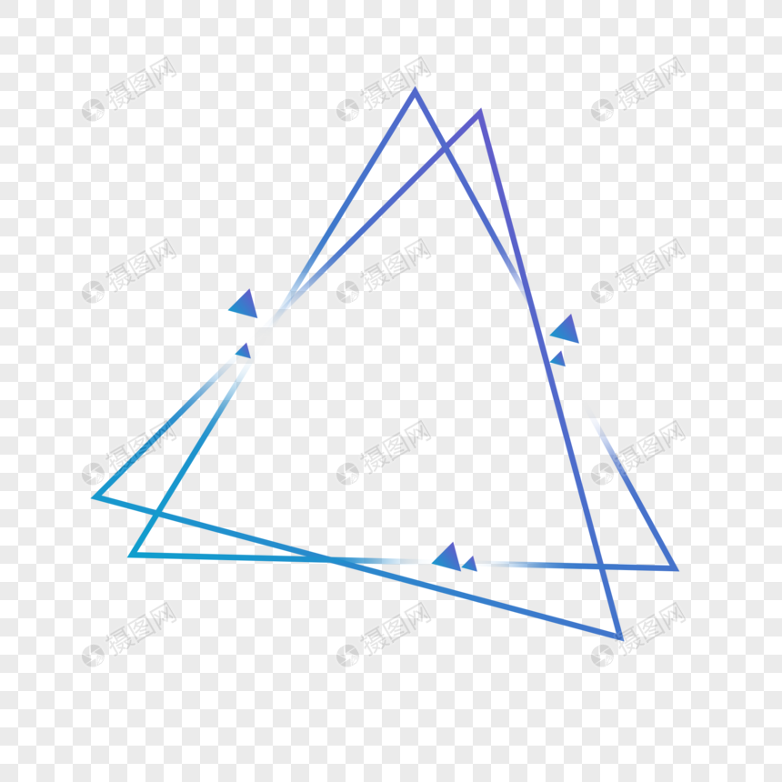 蓝色渐变三角形元素素材下载-正版素材401047025-摄图网