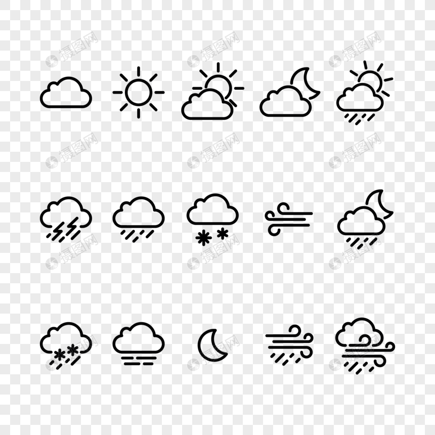 天气矢量图标元素素材下载-正版素材401059349-摄图网