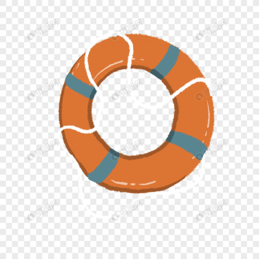 卡通橘色游泳圈插图元素素材下载-正版素材401081923-摄图网