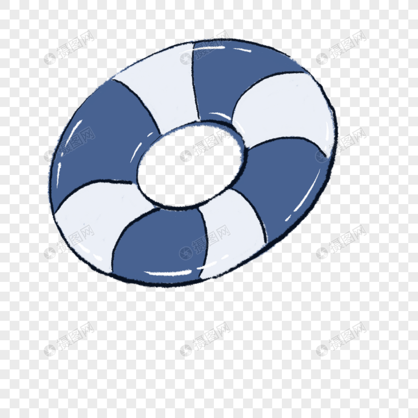 蓝色卡通游泳圈免抠插图元素素材下载-正版素材401081934-摄图网