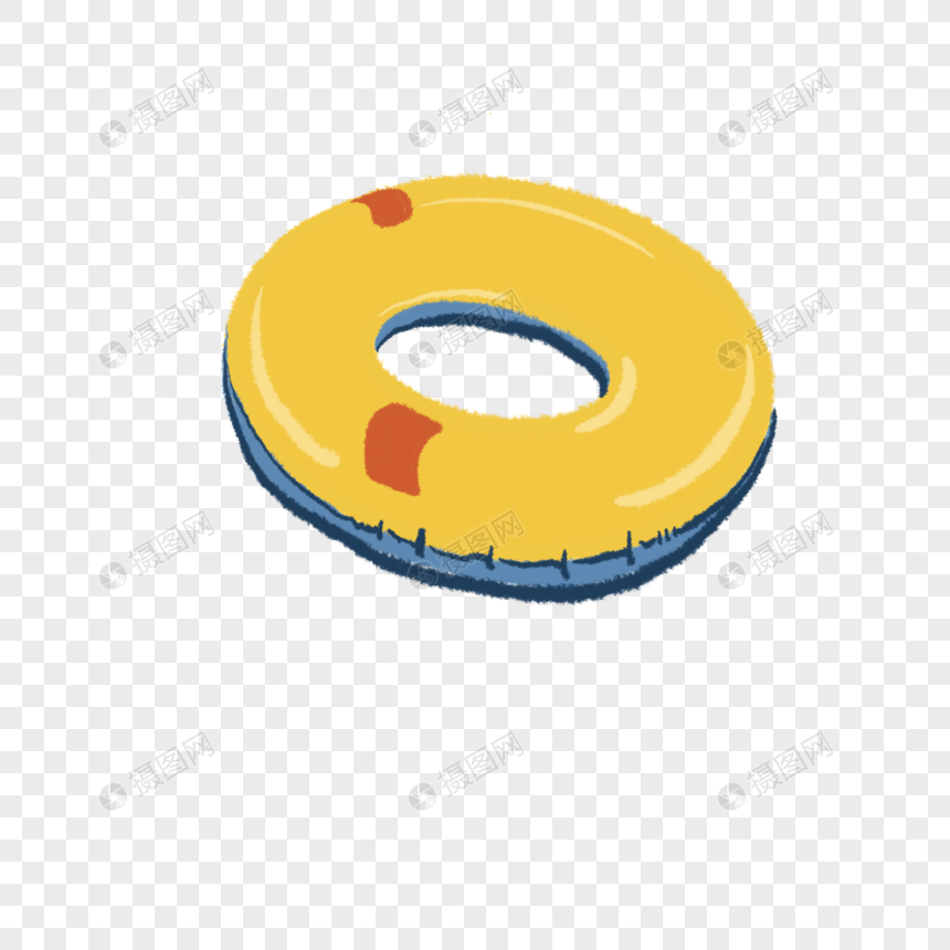 卡通黄色游泳圈插图元素素材下载-正版素材401081938-摄图网