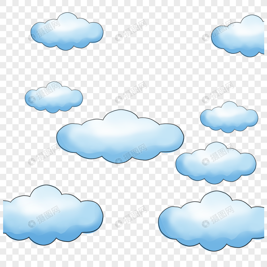 云彩卡通元素素材下载-正版素材401088401-摄图网