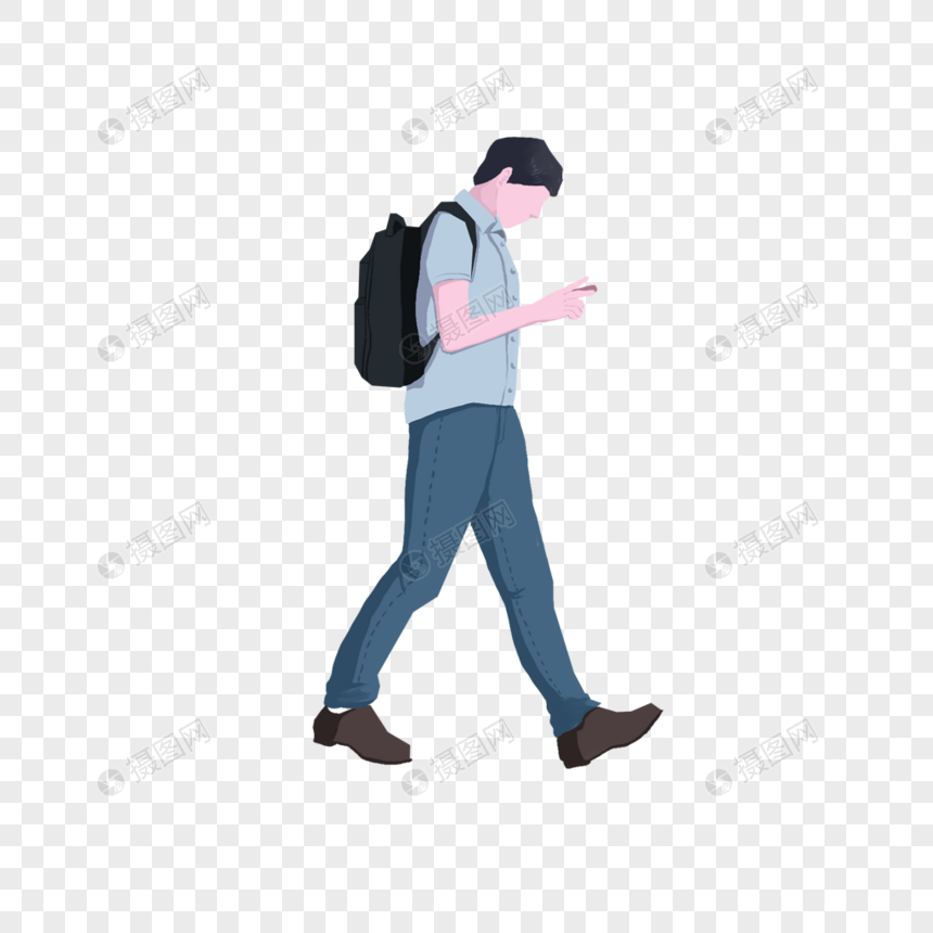 走路的男孩元素素材下载-正版素材401088938-摄图网