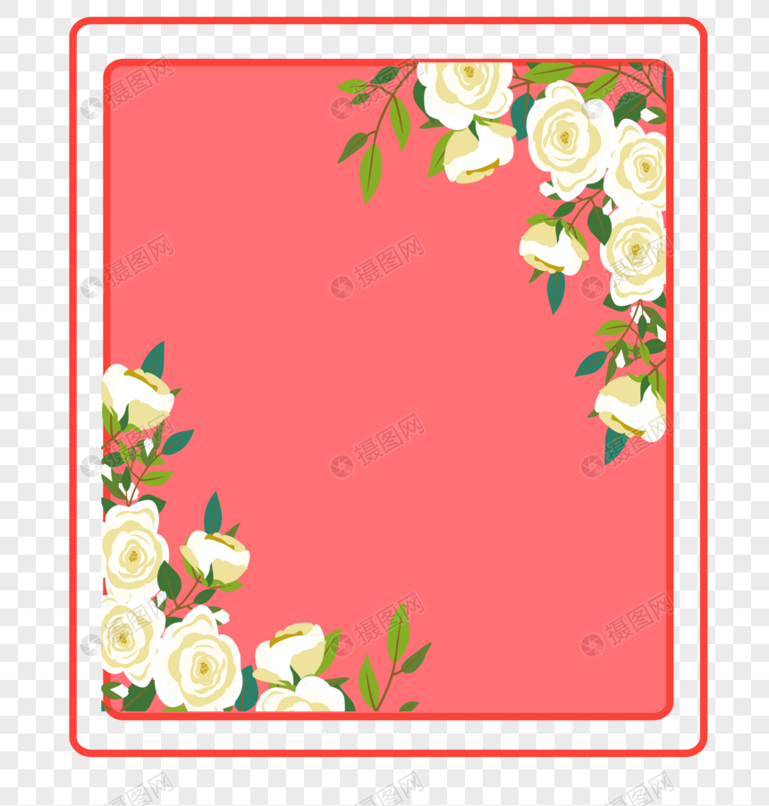 漂亮花边框元素素材下载-正版素材401091627-摄图网