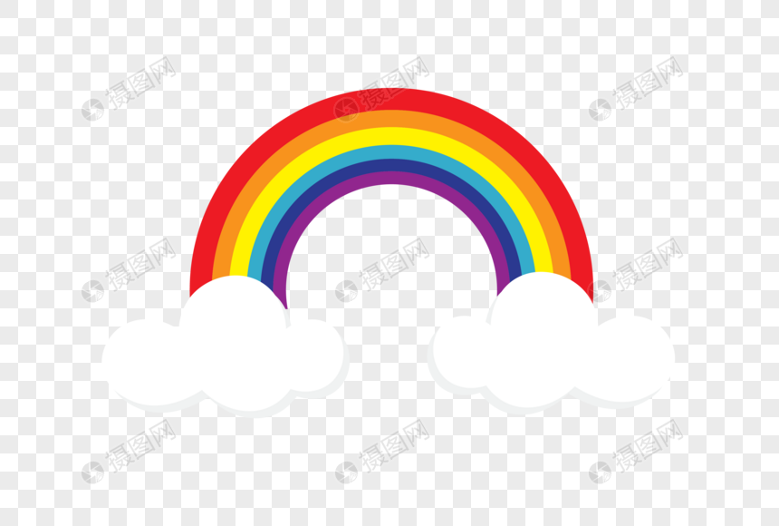 彩虹云彩卡通免抠素材元素素材下载-正版素材401096420-摄图网