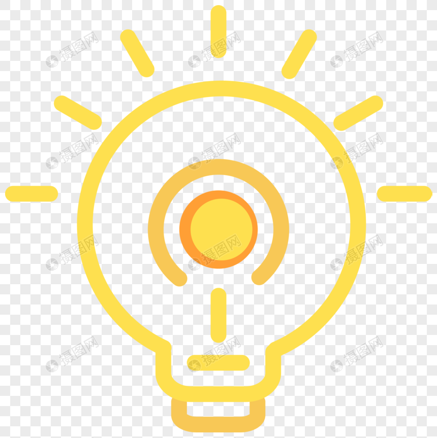 黄色灯泡图标插画元素素材下载-正版素材401111365-摄图网
