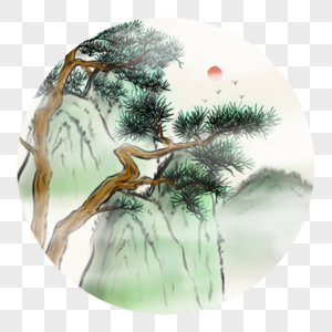 中国风国画松树元素素材下载-正版素材401553780-摄图网