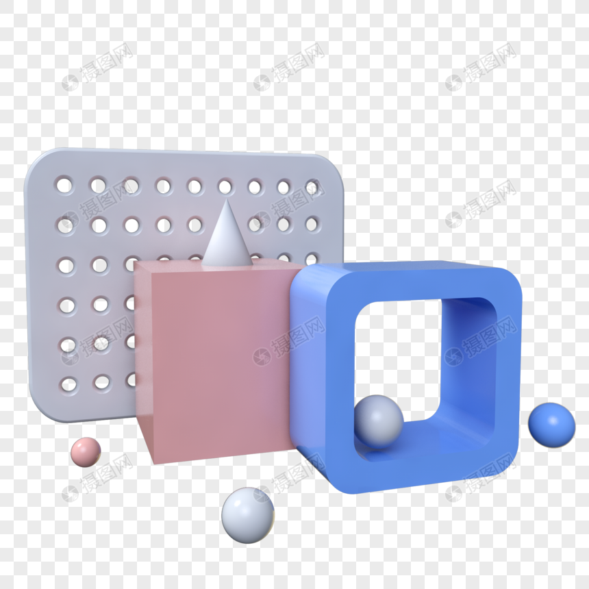 立体几何图形插图元素素材下载-正版素材401134288-摄图网