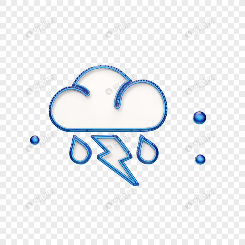 立体创意雷阵雨图标元素素材下载-正版素材401152538-摄图网