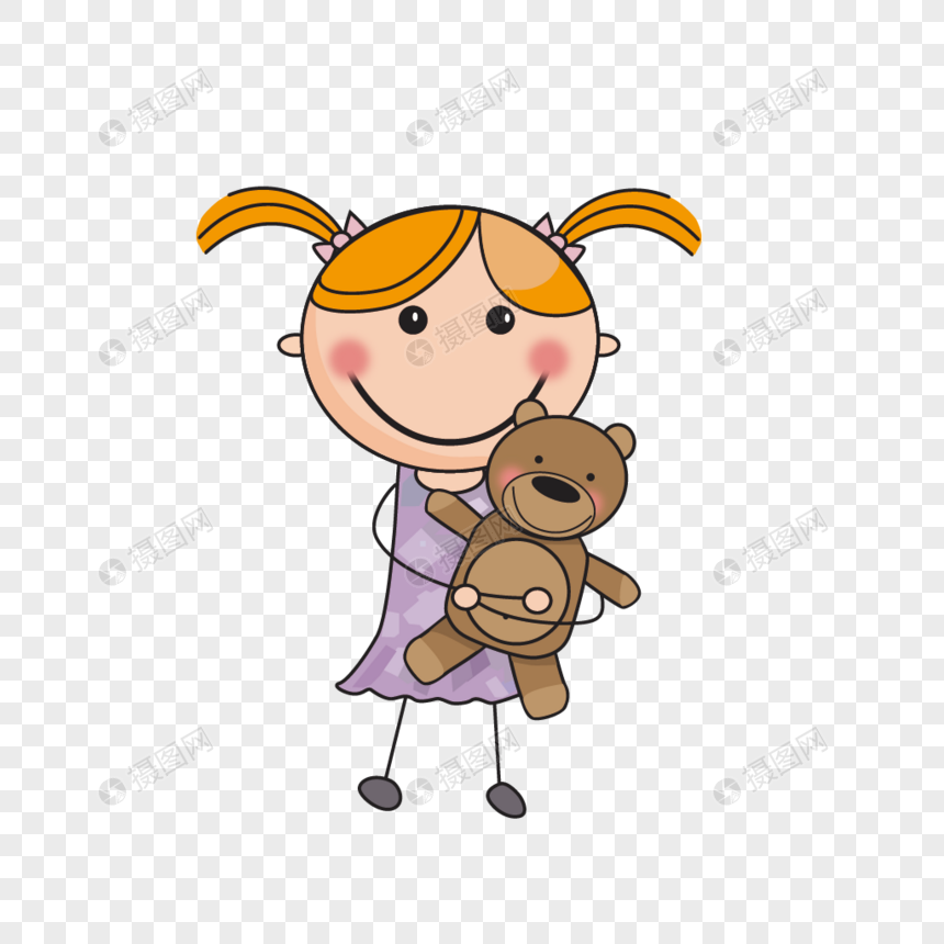 可爱卡通小女孩元素素材下载-正版素材401166945-摄图网