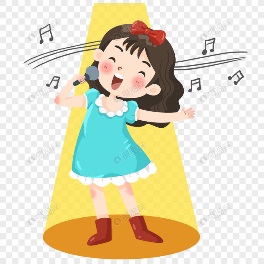 唱歌的小女孩元素素材下载-正版素材401170102-摄图网