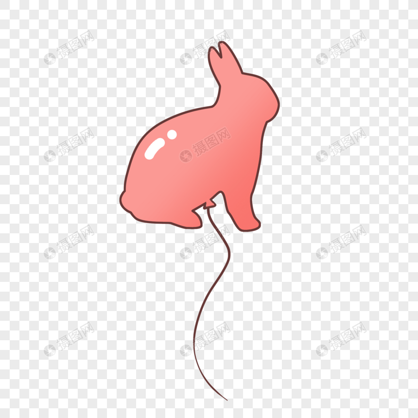 可爱粉色兔子气球元素素材下载-正版素材401180658-摄图网