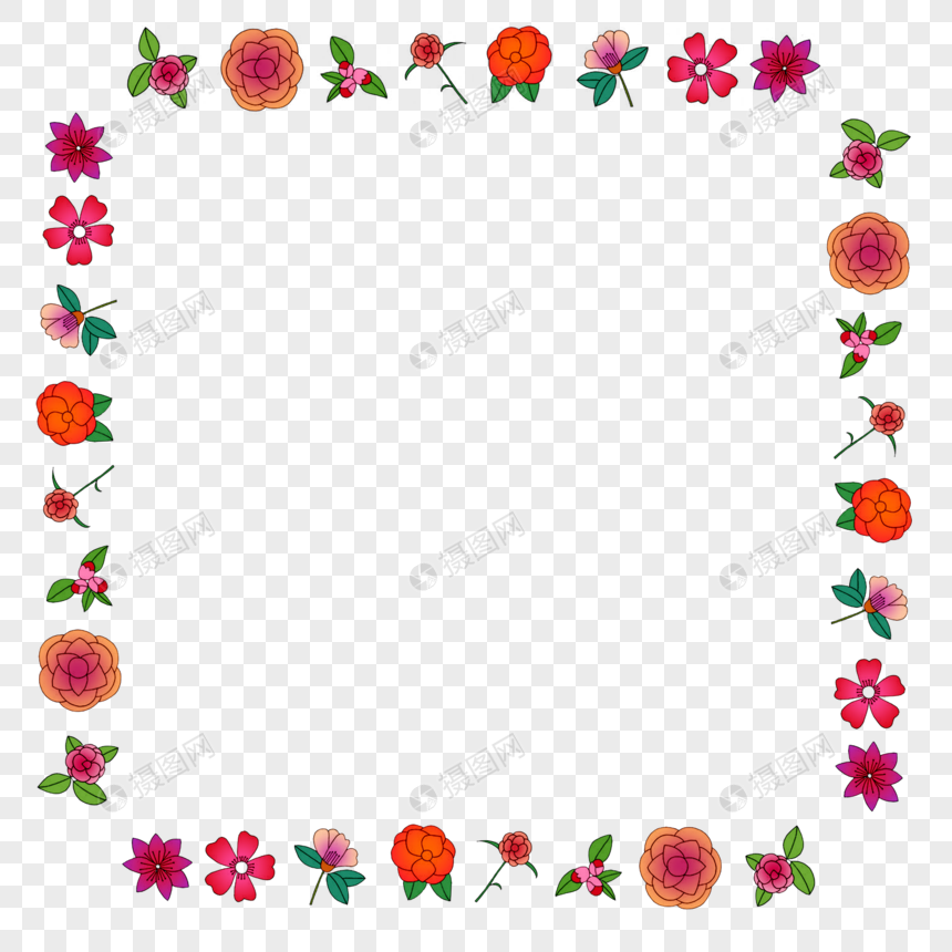 花朵边框元素素材下载-正版素材401184762-摄图网