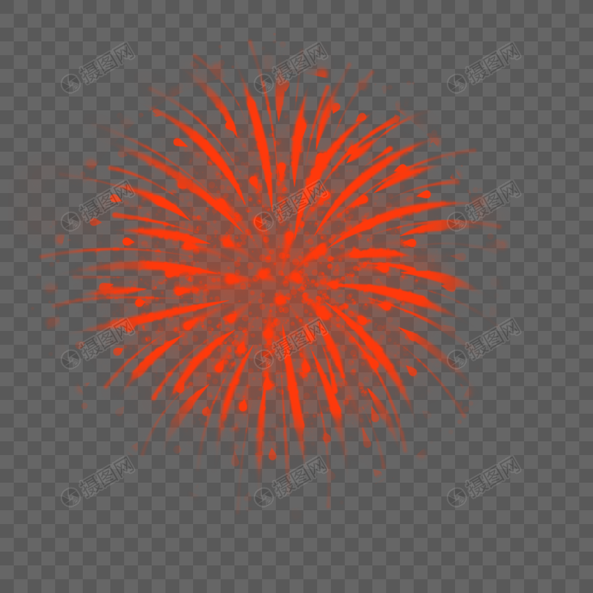 红色烟花特效元素素材下载-正版素材401208453-摄图网