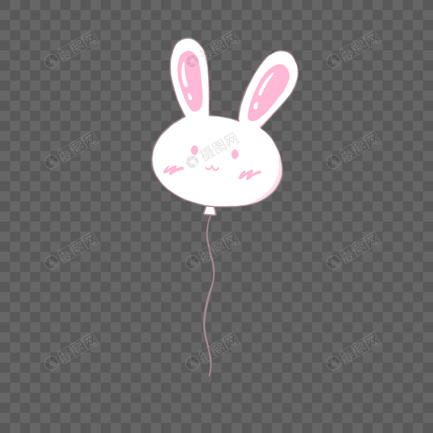 卡通兔子气球元素素材下载-正版素材401224924-摄图网
