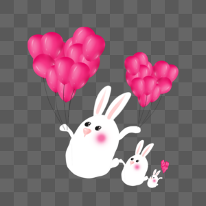小兔子气球图片-小兔子气球素材图片大全-摄图网