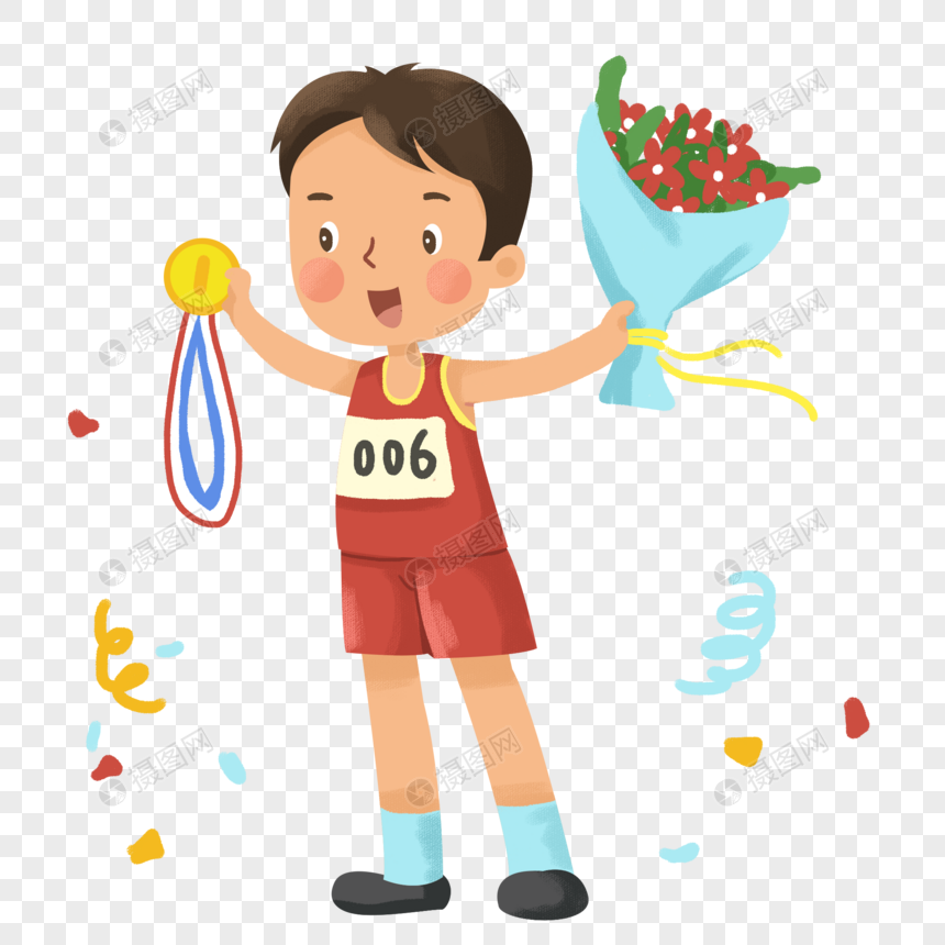 勇夺冠军的运动员元素素材下载-正版素材401248445-摄图网
