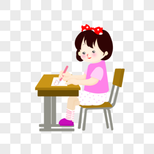 写字的学生卡通素材_写字的学生卡通高清图片素材下载_摄图网