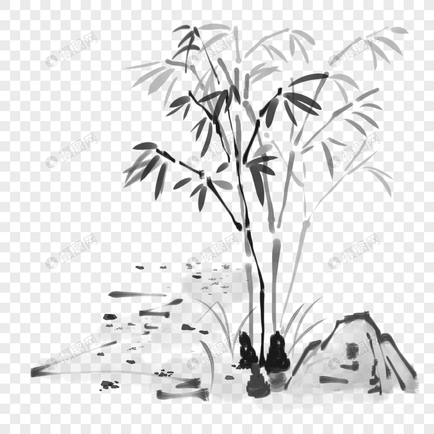 水墨竹元素素材下载-正版素材401279847-摄图网