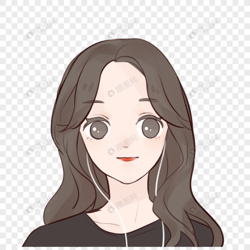 插画女孩头像元素素材下载-正版素材401280990-摄图网