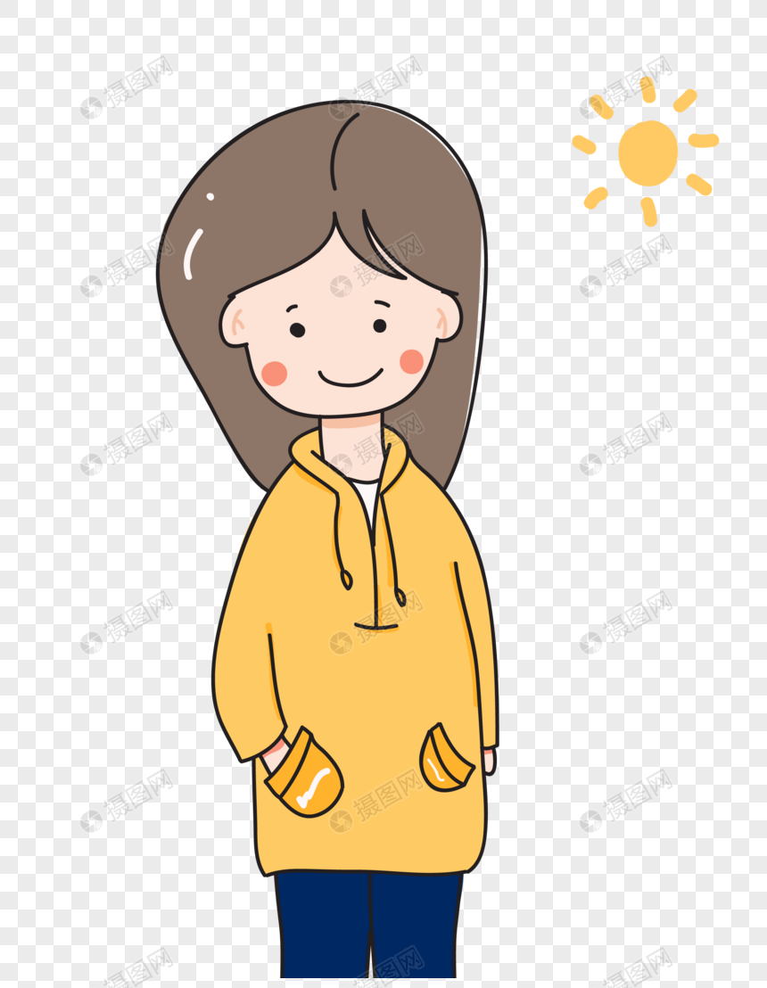 手插兜的小女孩元素素材下载 正版素材401300296 摄图网