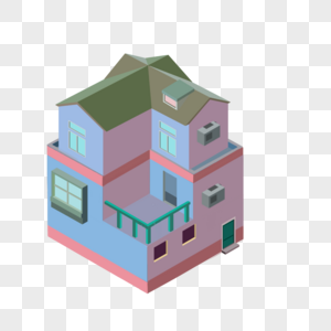 2.5D房子元素素材下载-正版素材401296206-摄图网