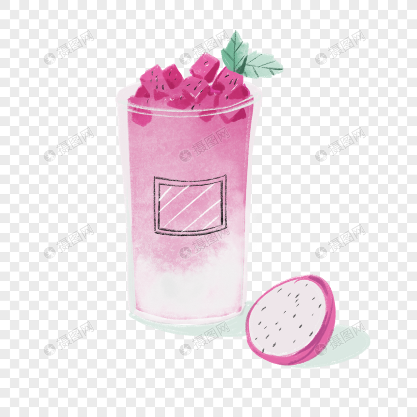 夏季火龙果果汁元素素材下载-正版素材401315455-摄图网