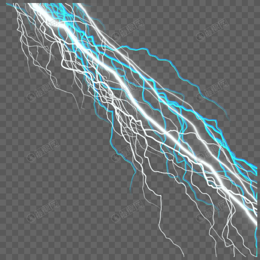 蓝色闪电光效元素素材下载-正版素材401319612-摄图网
