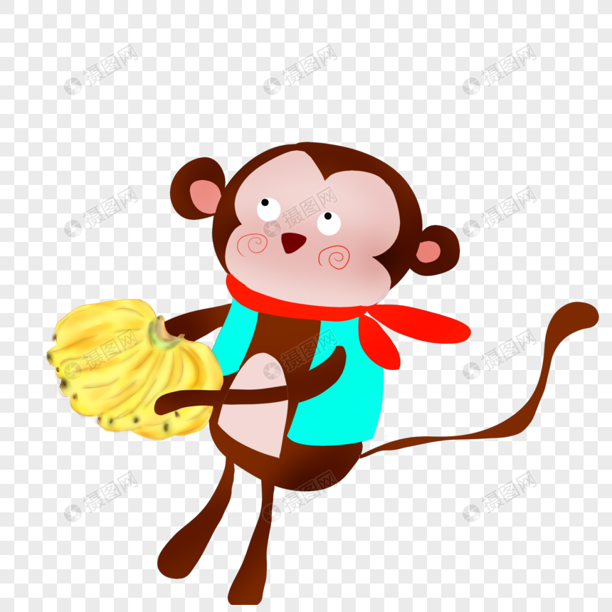拿香蕉的猴子元素素材下载-正版素材401339501-摄图网