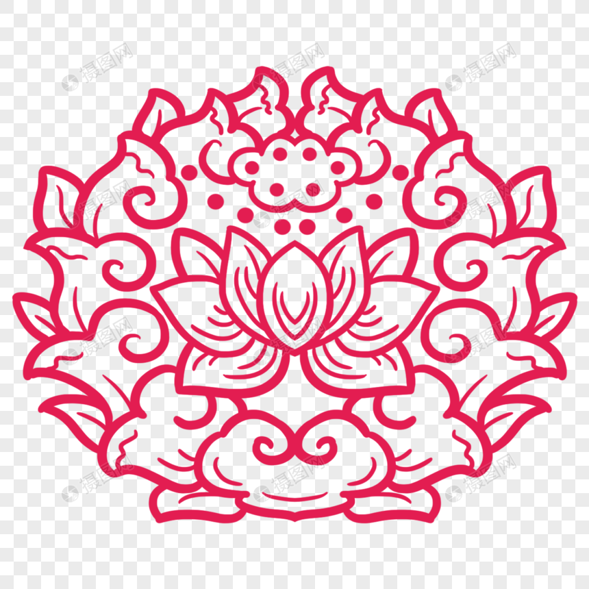 莲花花纹图案元素素材下载-正版素材401343278-摄图网