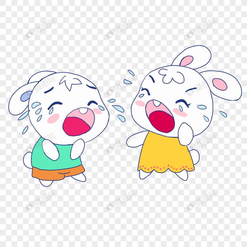 哭泣的小白兔元素素材下载-正版素材401343442-摄图网