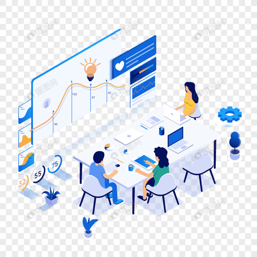 数据分析数据管理图标免抠矢量插画素材元素素材下载-正版素材401354894-摄图网