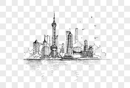 上海外滩元素_免抠素材_PNG图片下载-摄图网