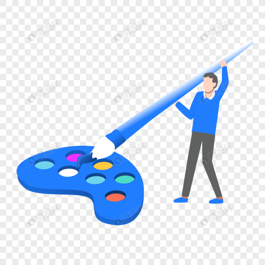 画家画画图标免抠矢量插画素材元素素材下载-正版素材401373584-摄图网