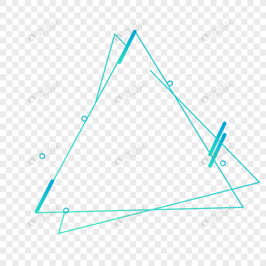 蓝色渐变三角形元素素材下载-正版素材401374550-摄图网