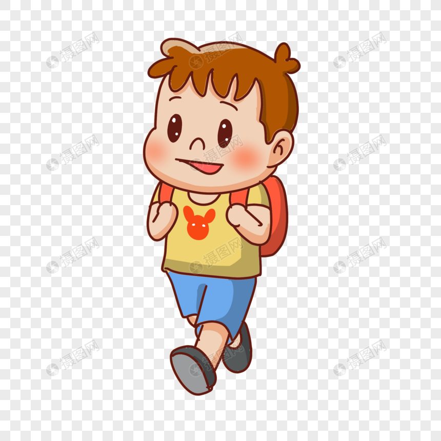 上学的男孩元素素材下载-正版素材401424007-摄图网