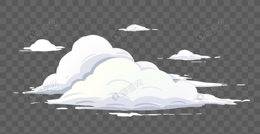 创意手绘白云设计元素素材下载-正版素材401425058-摄图网