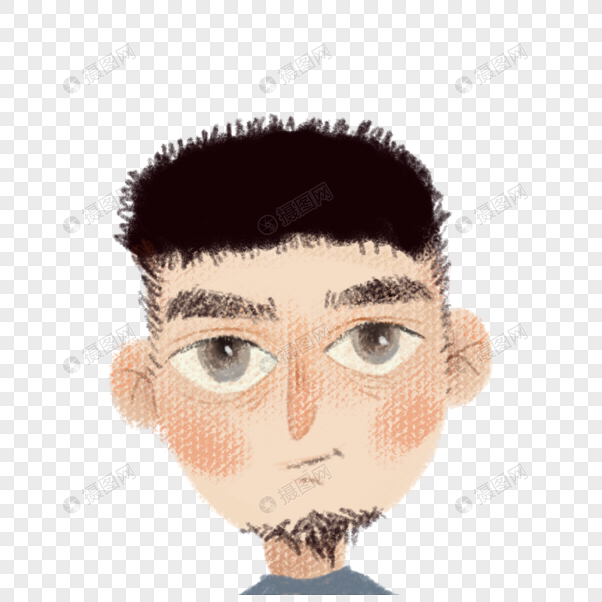 手绘男生头像元素素材下载-正版素材401471108-摄图网