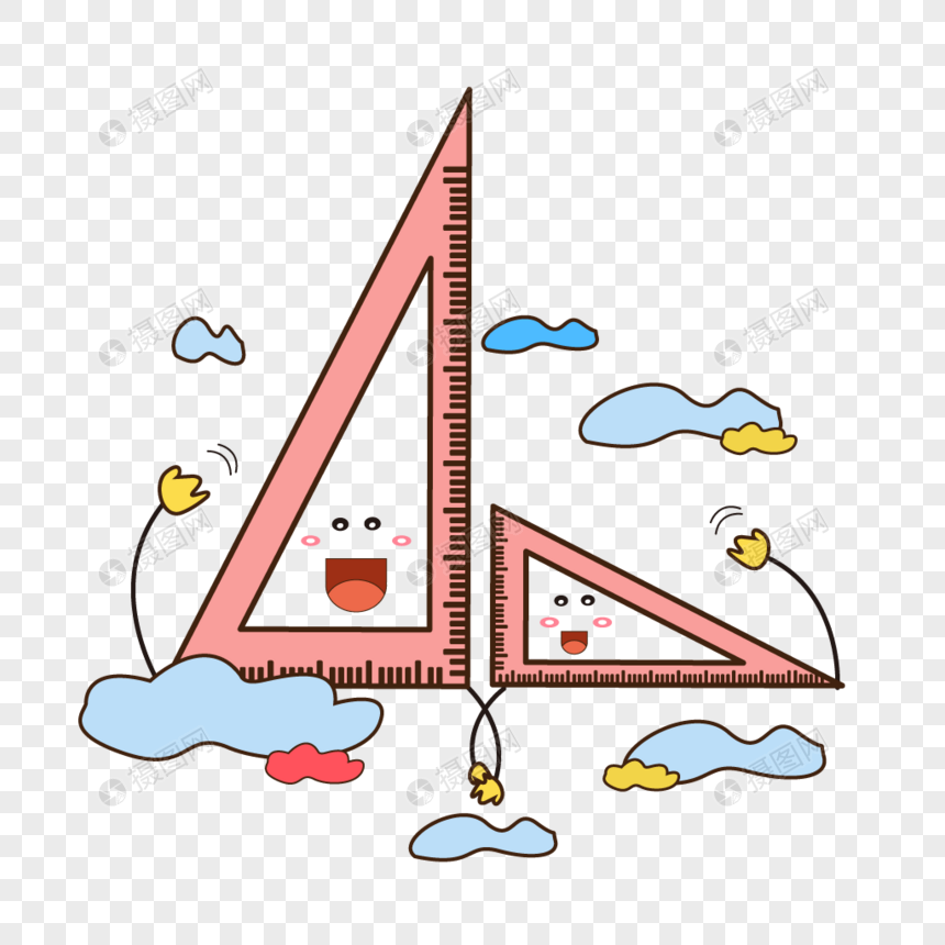 拟人三角尺元素素材下载-正版素材401471682-摄图网