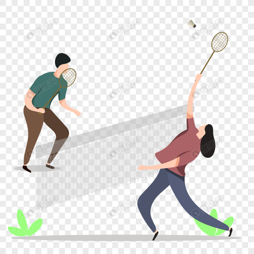 打羽毛球元素素材下载-正版素材401473954-摄图网