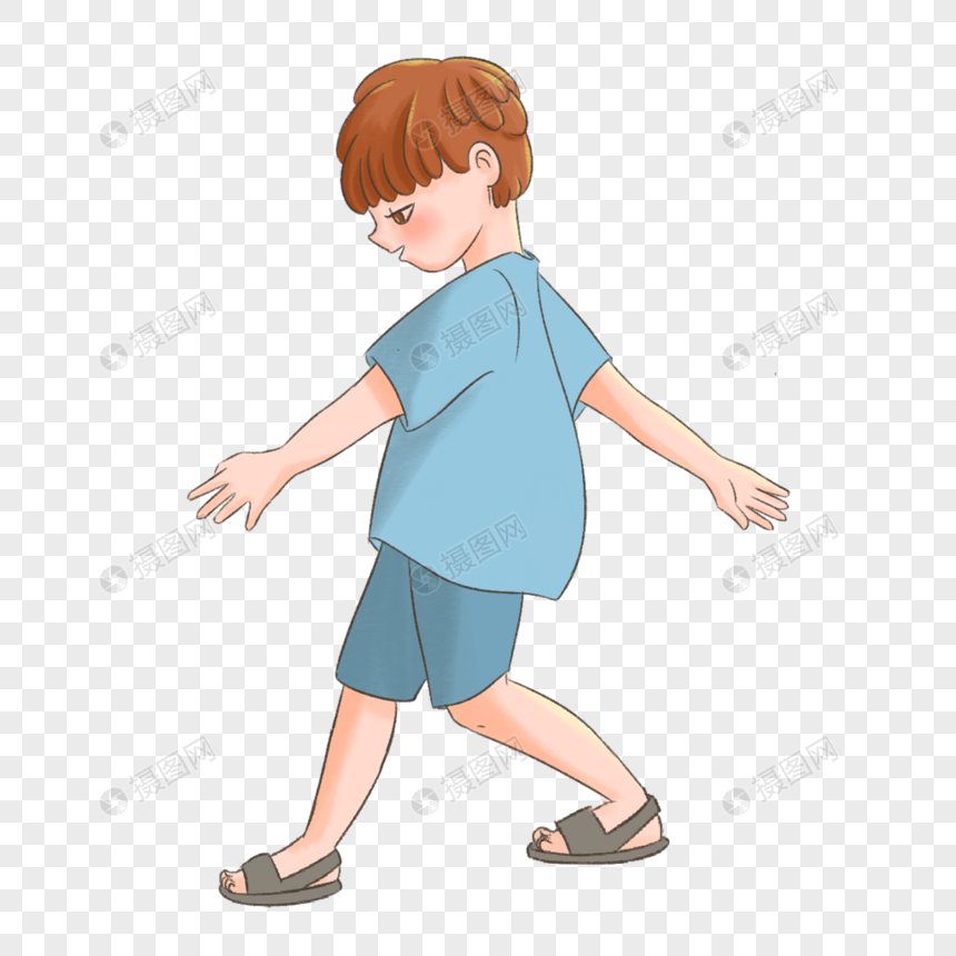 走路的男孩元素素材下载-正版素材401480601-摄图网